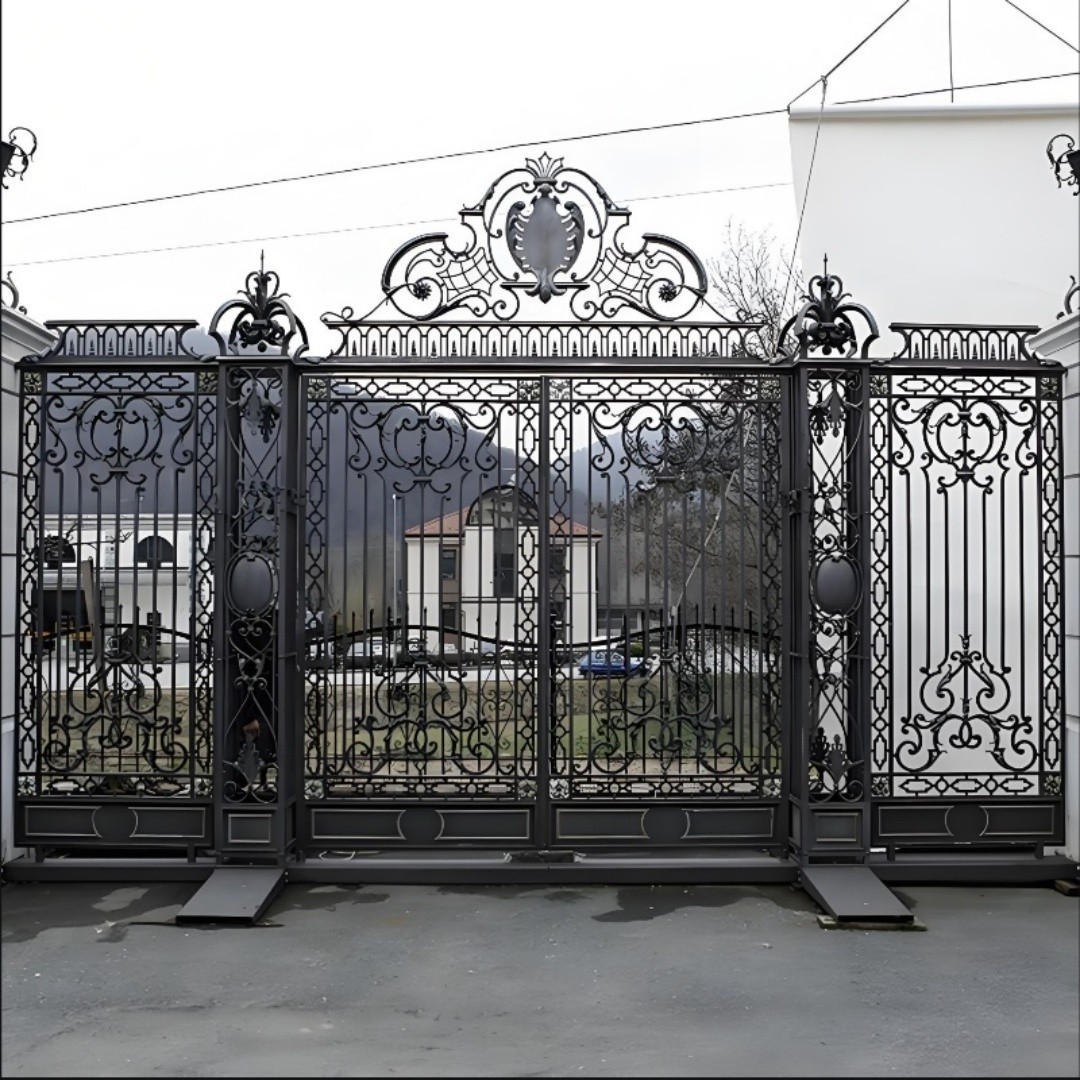 Fancy Home Villa Driveway Wrought Iron Gates Design